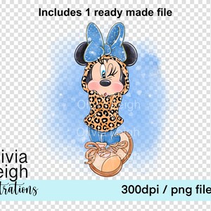 Minnie Cute Leopard Print Clipart PNG Files DIGITAL DOWNLOAD Childrens ...