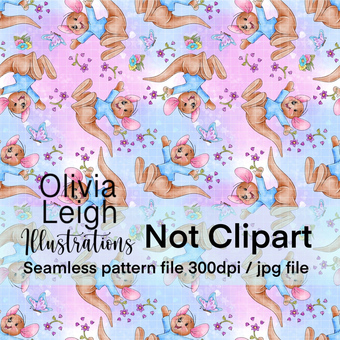 Cute Spring Time Winnie the Pooh, Roo Seamless Pattern. Digital Paper ...