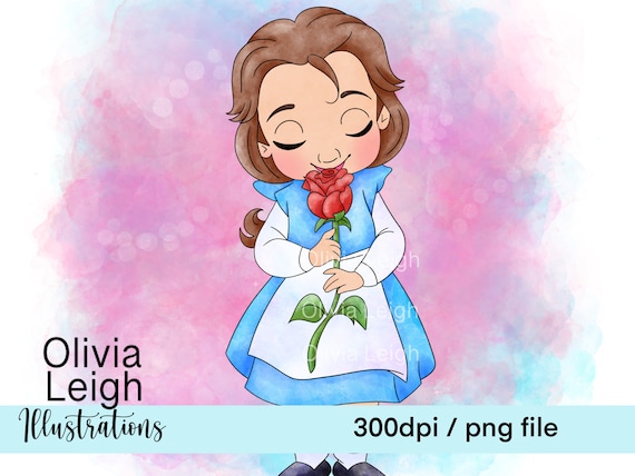 Baby Toddler Princess Belle Beauty and the Beast Cute Clipart - Etsy