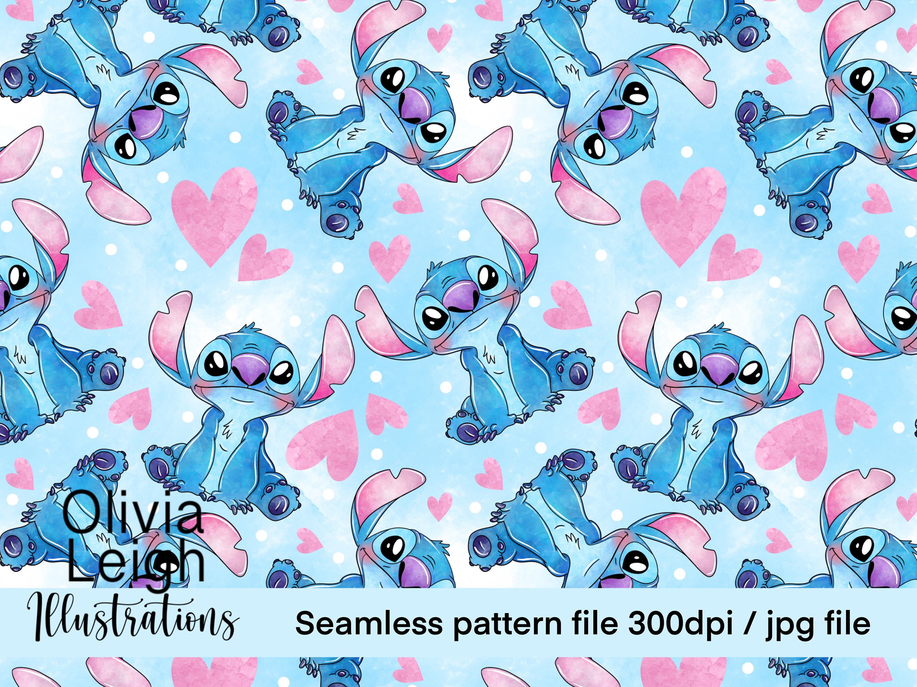 Set of 9 Cute Lilo and Stitch Seamless Patterns. Digital - Etsy