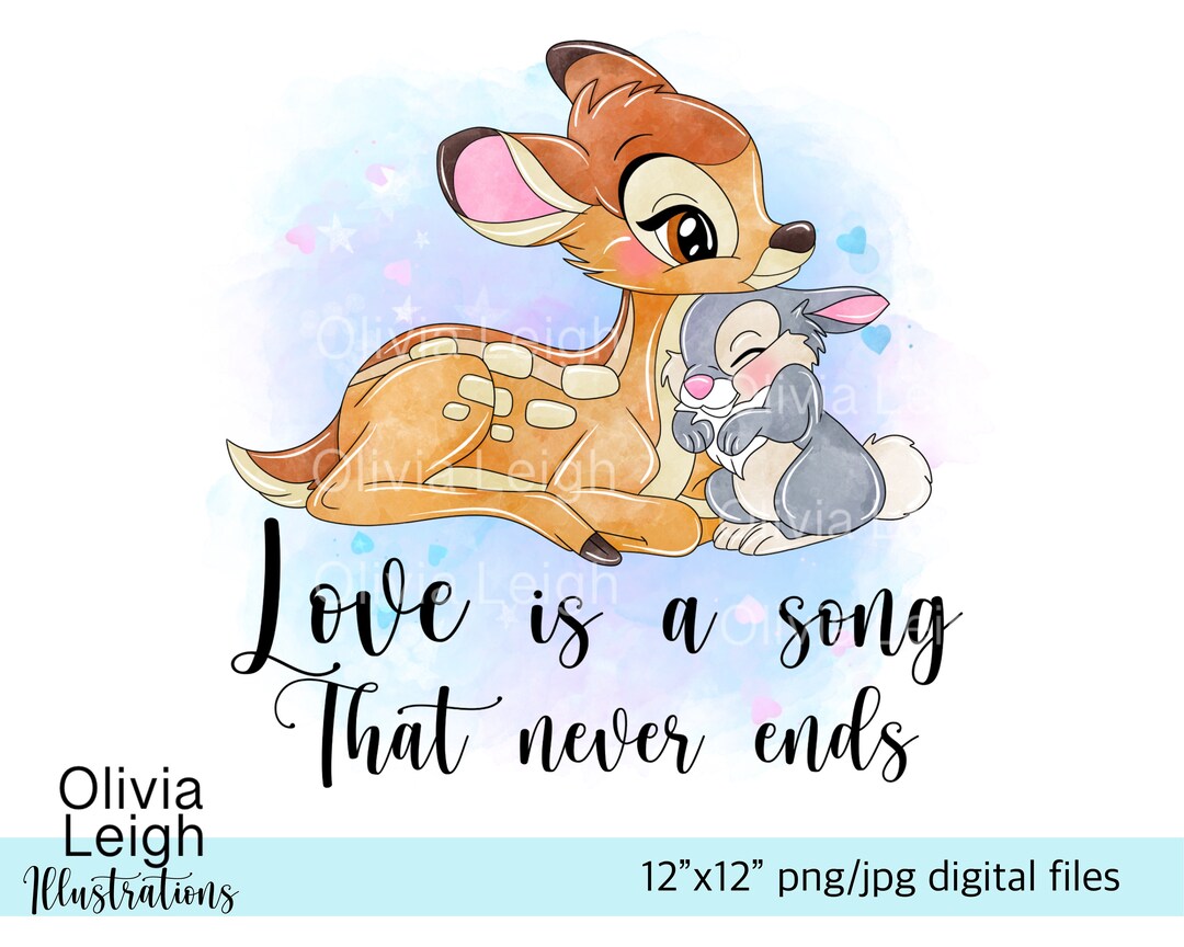 Bambi and Thumper PNG Sublimation Quote Clipart Files DIGITAL DOWNLOAD ...