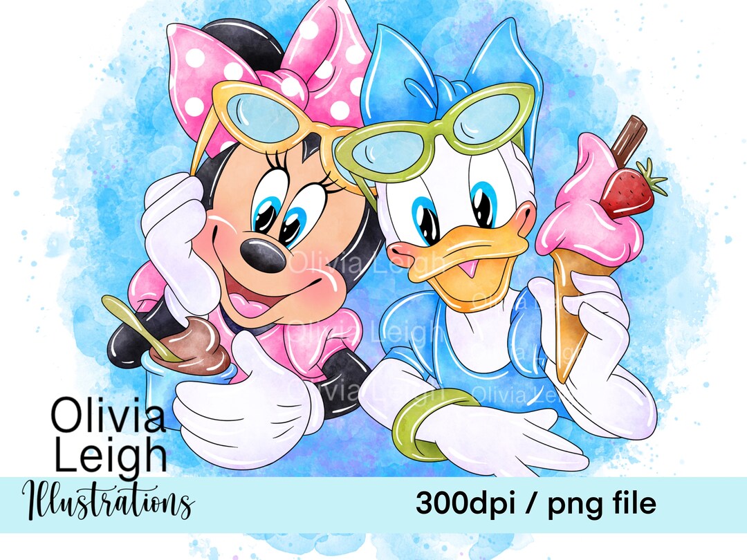 Cute Summer Minnie and Daisy Duck Clipart Sublimation PNG Files DIGITAL ...