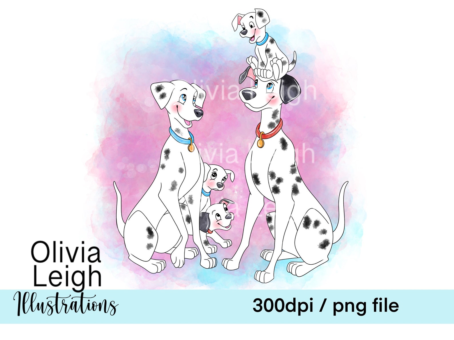 101 Dalmatian's Puppy Dog Cute Clipart PNG Files DIGITAL - Etsy