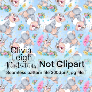 Bambi Thumper Cute Seamless Pattern. Digital Paper. DIGITAL DOWNLOAD ...