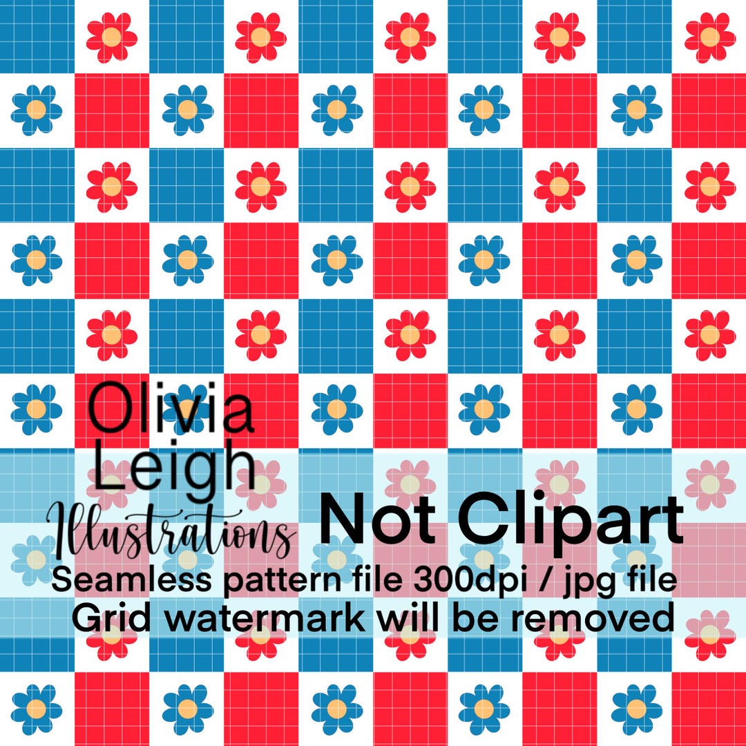 Mickey and Minnie, Checkered Floral Coordinate, Cute Seamless Repeat ...