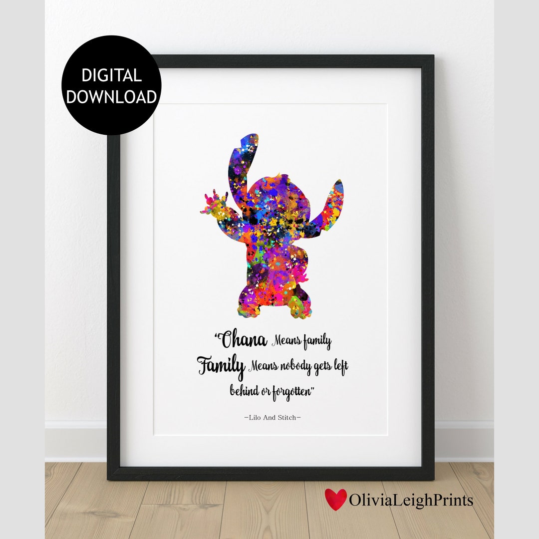 Lilo and Stitch Word Art Quote Print-wall Art DIGITAL DOWNLOAD ...