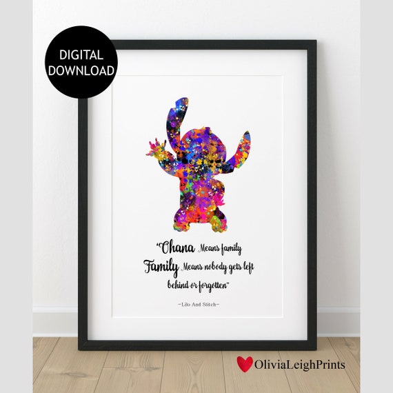 Lilo and Stitch Word Art Quote Print-wall Art DIGITAL DOWNLOAD | Etsy