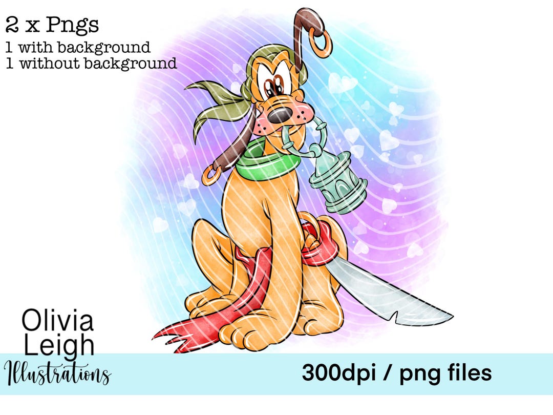 Pluto, Pirate, Cute Clipart PNG Files DIGITAL DOWNLOAD Printable - Etsy