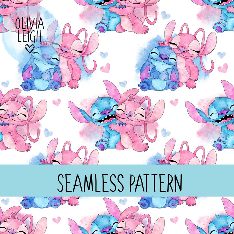 Lilo and Stitch Cute Seamless Pattern. Digital Paper. DIGITAL - Etsy ...
