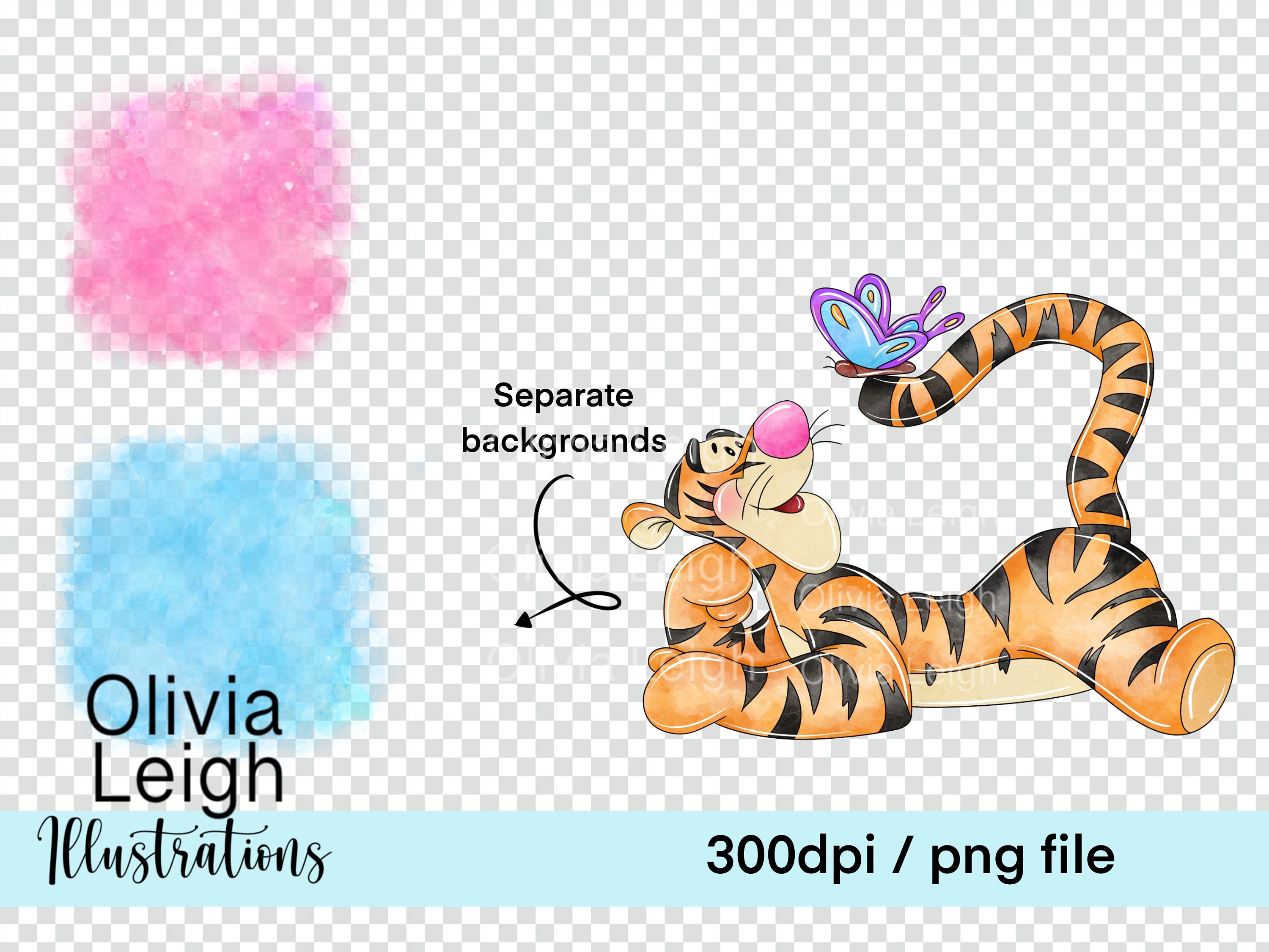 Winnie the Pooh Tigger Springtime Cute Clipart PNG Files DIGITAL ...