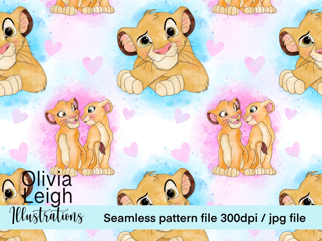 Cute the Lion King Seamless Pattern. Digital Paper. DIGITAL - Etsy