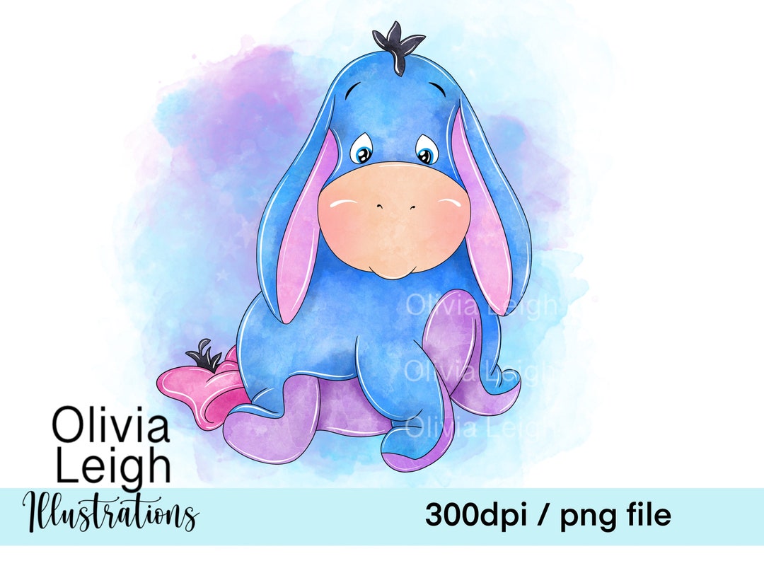 Cute Baby Winnie the Pooh Eeyore Clipart PNG Files DIGITAL DOWNLOAD ...