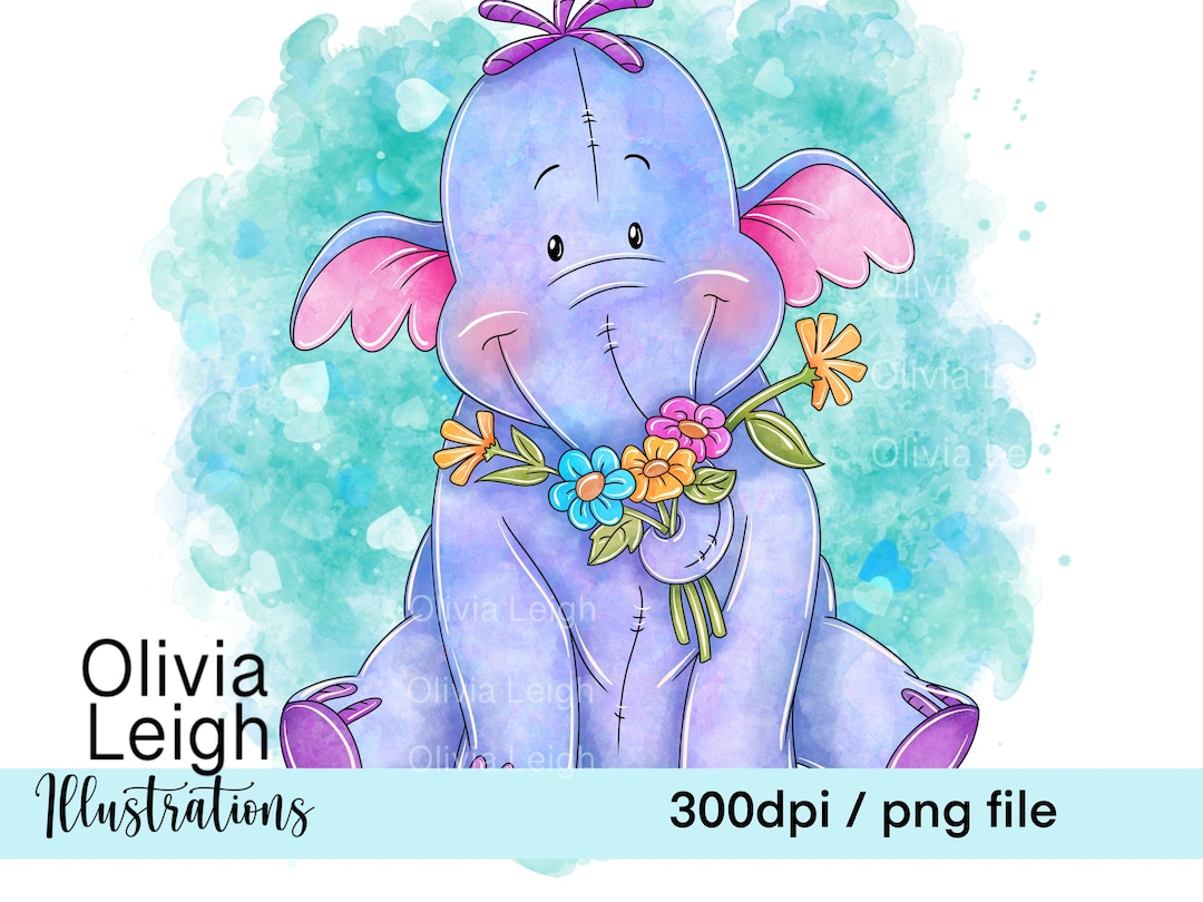 Winnie the Pooh Elephant Heffalump Cute Clipart PNG Files DIGITAL ...