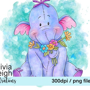 Winnie the Pooh Elephant Heffalump Cute Clipart PNG Files DIGITAL ...