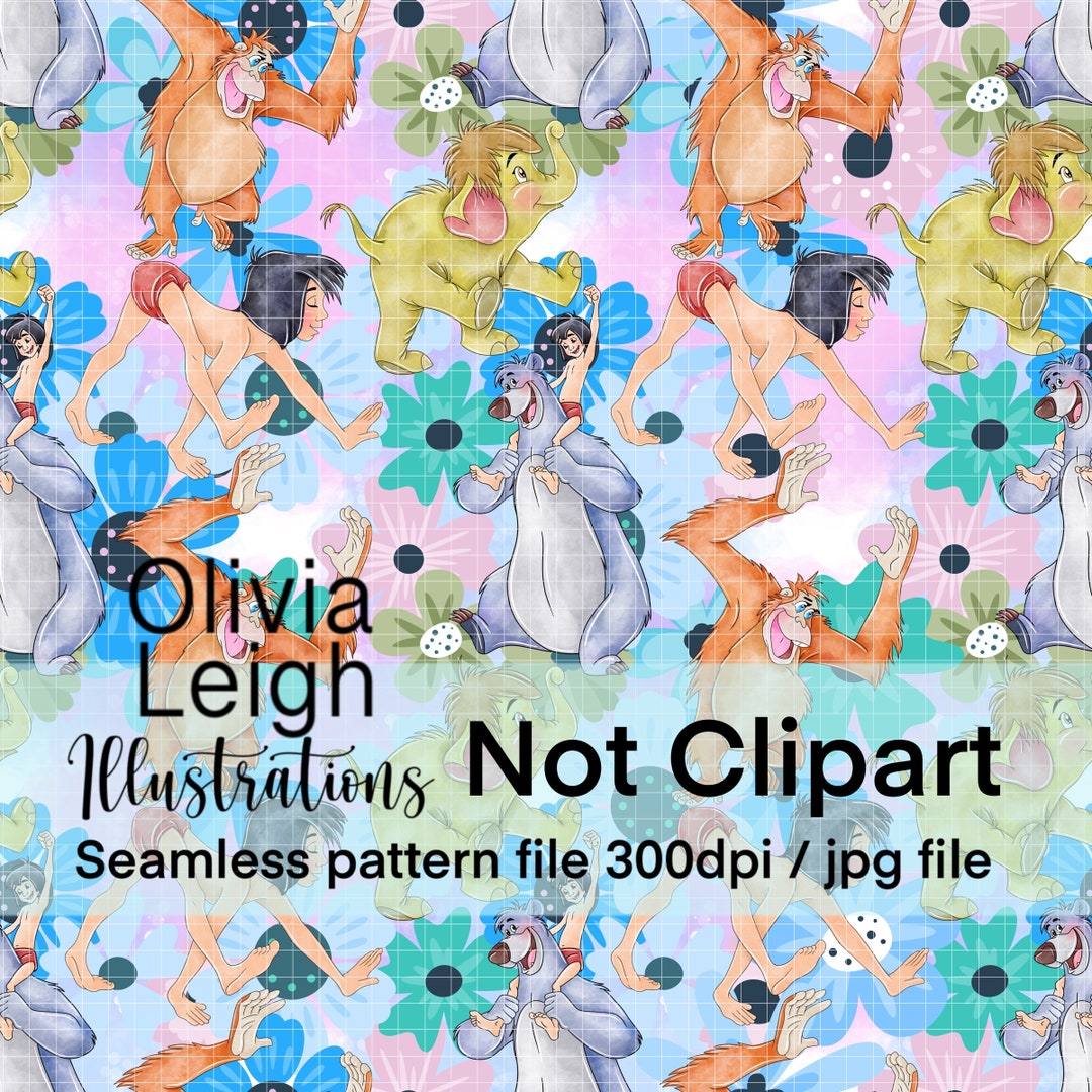 Jungle Book Seamless Repeat Pattern. Digital Paper. DIGITAL DOWNLOAD ...