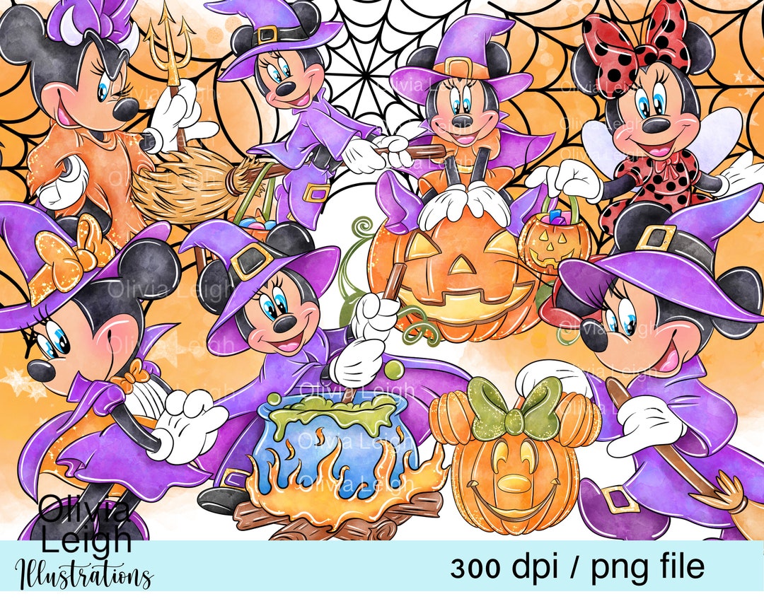 Set of Halloween Minnie Mouse Clipart PNG Files DIGITAL DOWNLOAD ...