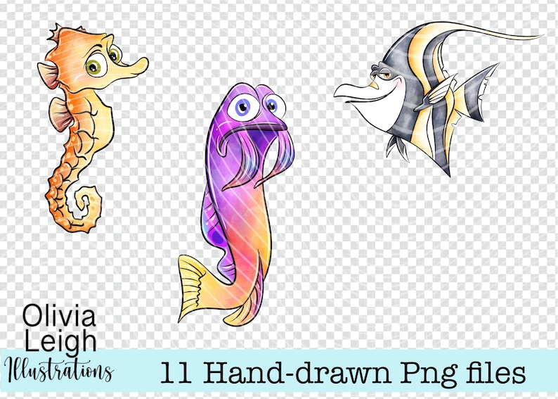 Finding Nemo Cute Clipart Set PNG Files Hand Drawn DIGITAL DOWNLOAD ...