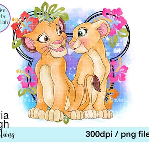 Lion King Cute Clipart Sublimation PNG Files DIGITAL DOWNLOAD Printable ...