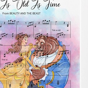 Beauty and the Beast Music Sheet Print-wall Art-gift Printable DIGITAL ...