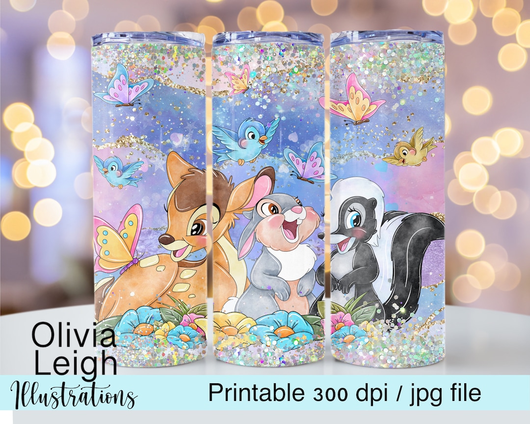 Bambi Sublimation Design Cup Wrap DIGITAL DOWNLOAD 20oz Skinny Tumbler ...