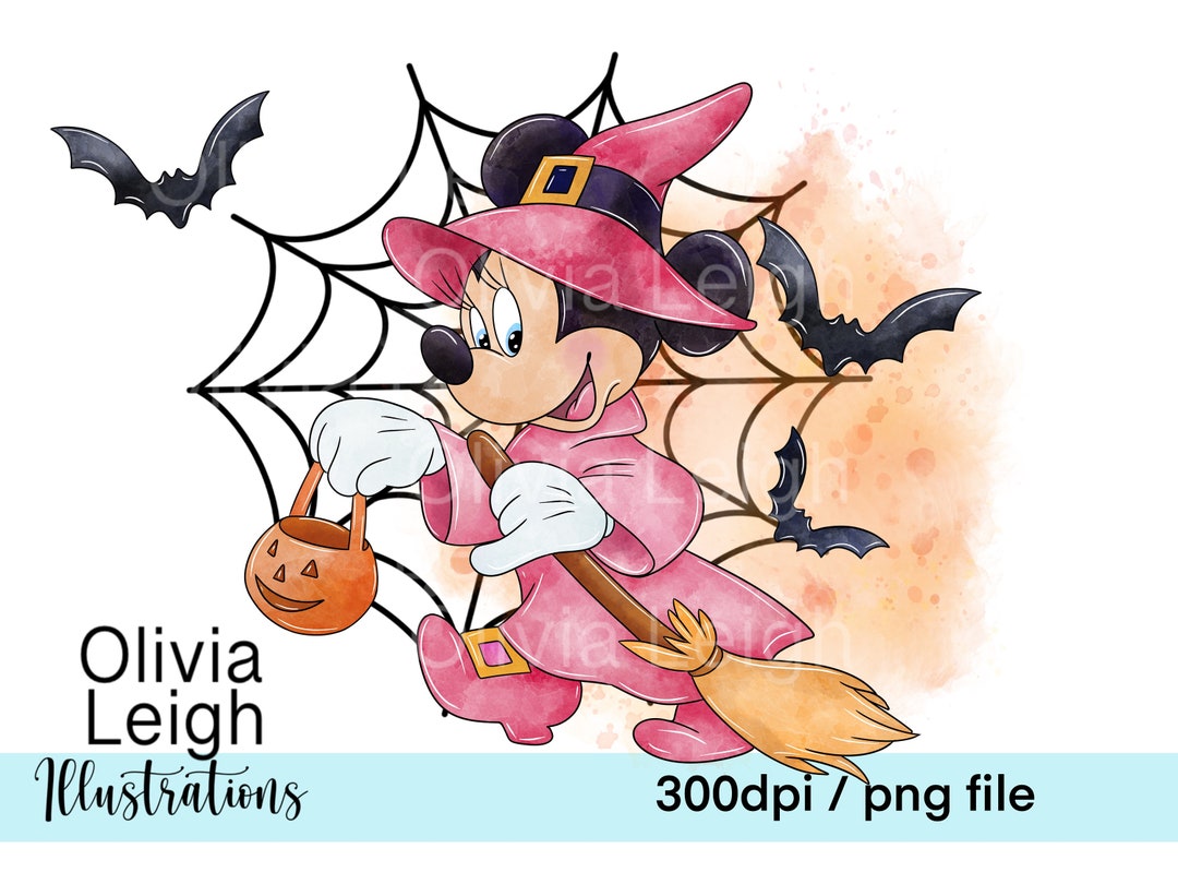 Minnie Mouse Halloween Pumpkin Cute Clipart PNG Files DIGITAL DOWNLOAD ...