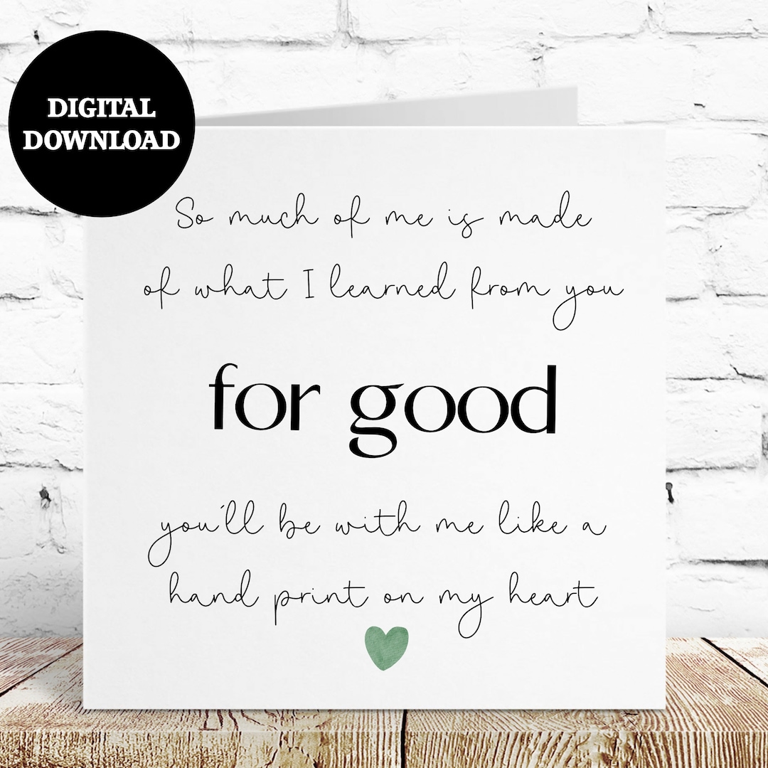 Handmade Wicked for Good Card Printable DIGITAL DOWNLOAD - Etsy