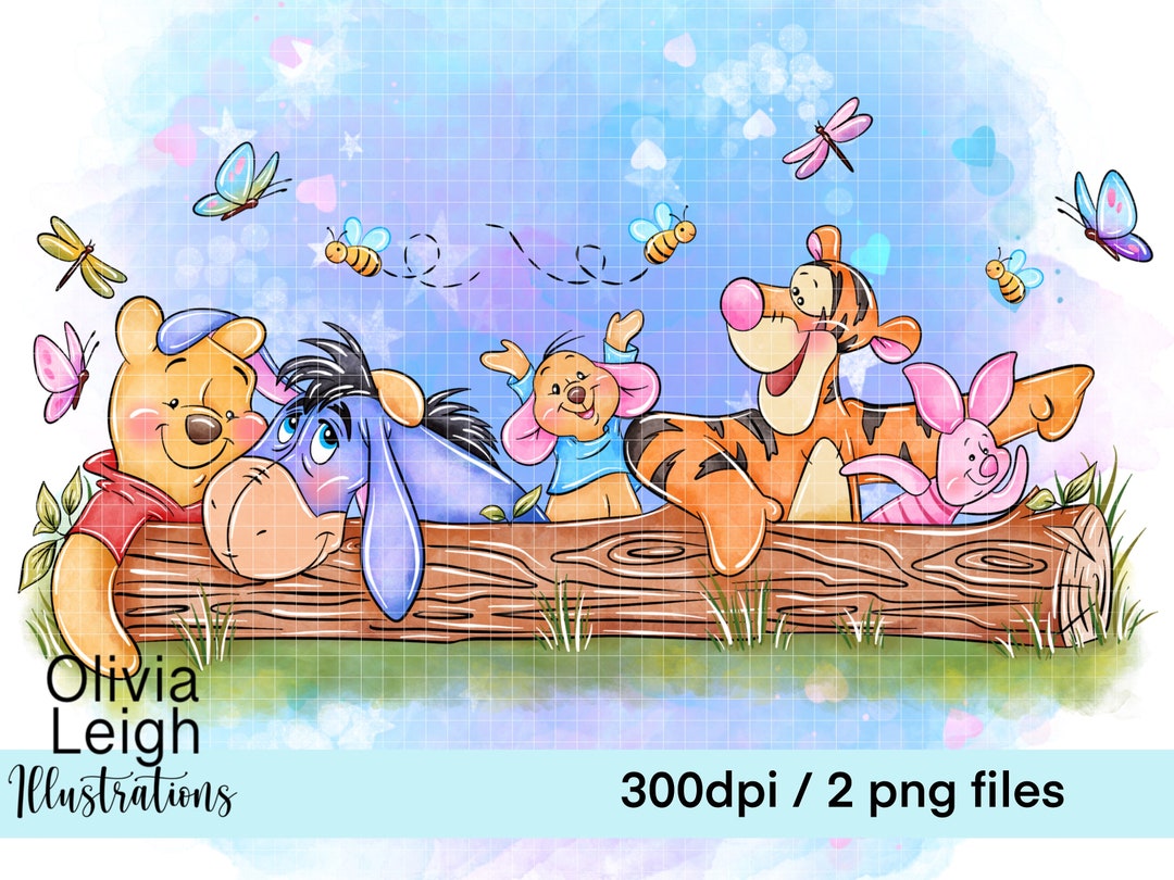 Winnie the Pooh and Friends Cute Clipart PNG Files DIGITAL DOWNLOAD ...