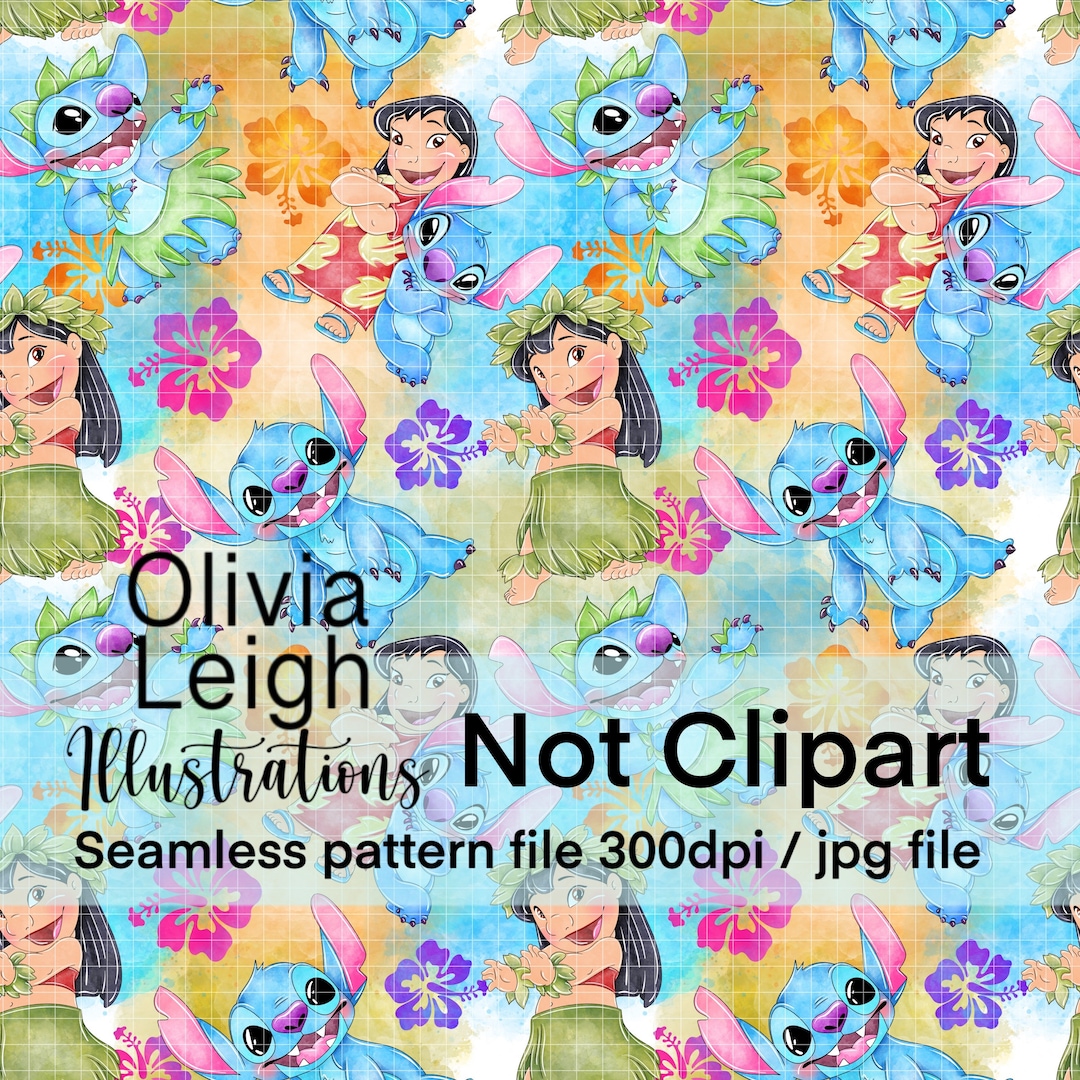 Lindo Lilo Y Stitch Hula De Patrones Sin Fisuras. Papel digital ...