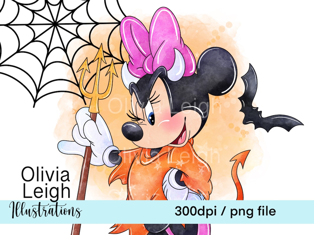 Minnie Mouse Halloween Pumpkin Devil Cute Clipart Separate PNG Files ...
