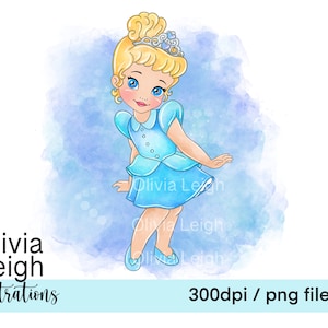 Baby Toddler Princess Cinderella Cute Clipart PNG Files DIGITAL ...