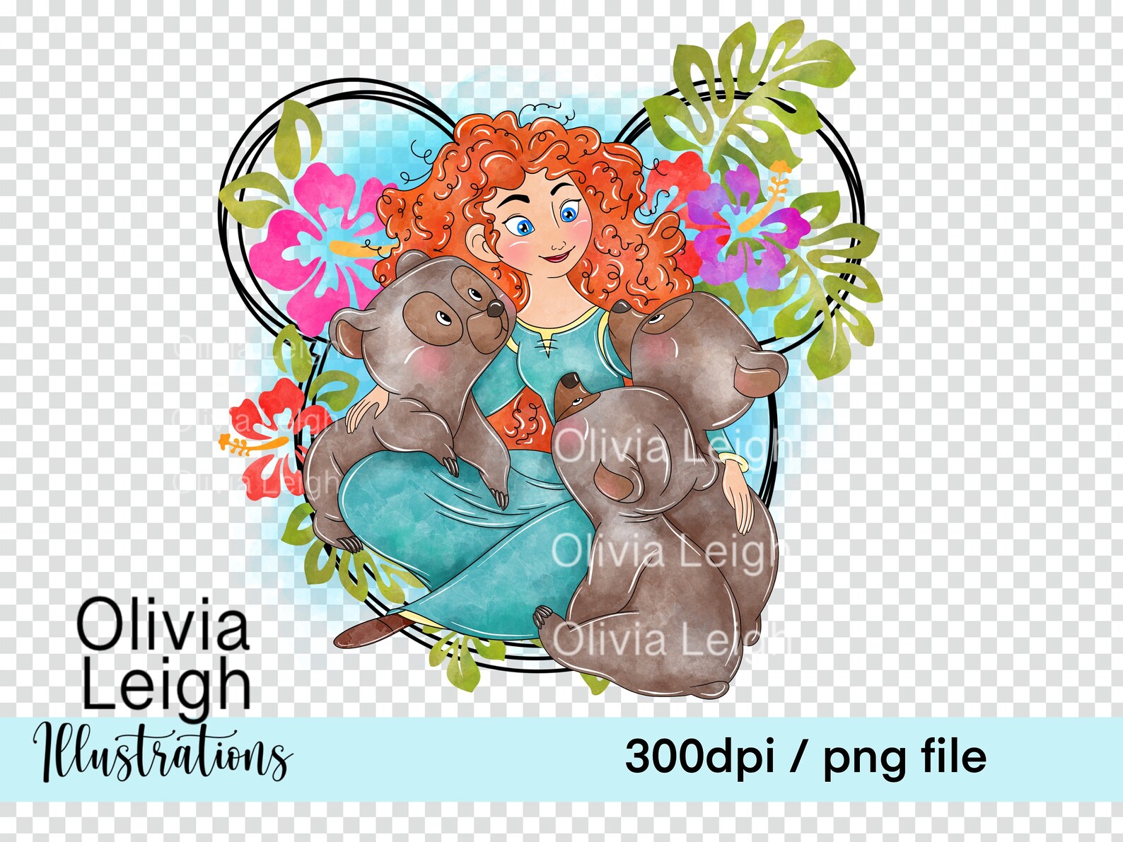 Princess Brave Cute Clipart Sublimation PNG Files DIGITAL DOWNLOAD ...