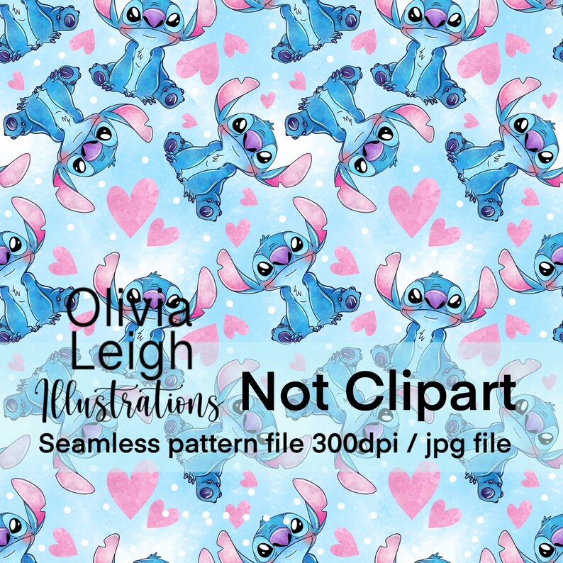 Cute Stitch and Angel Seamless Pattern. Digital Paper. DIGITAL - Etsy