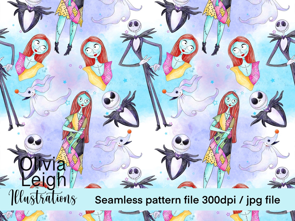 The Nightmare Before Christmas Seamless Pattern. Digital - Etsy