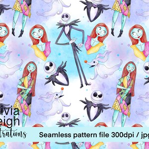 The Nightmare Before Christmas Seamless Pattern. Digital - Etsy