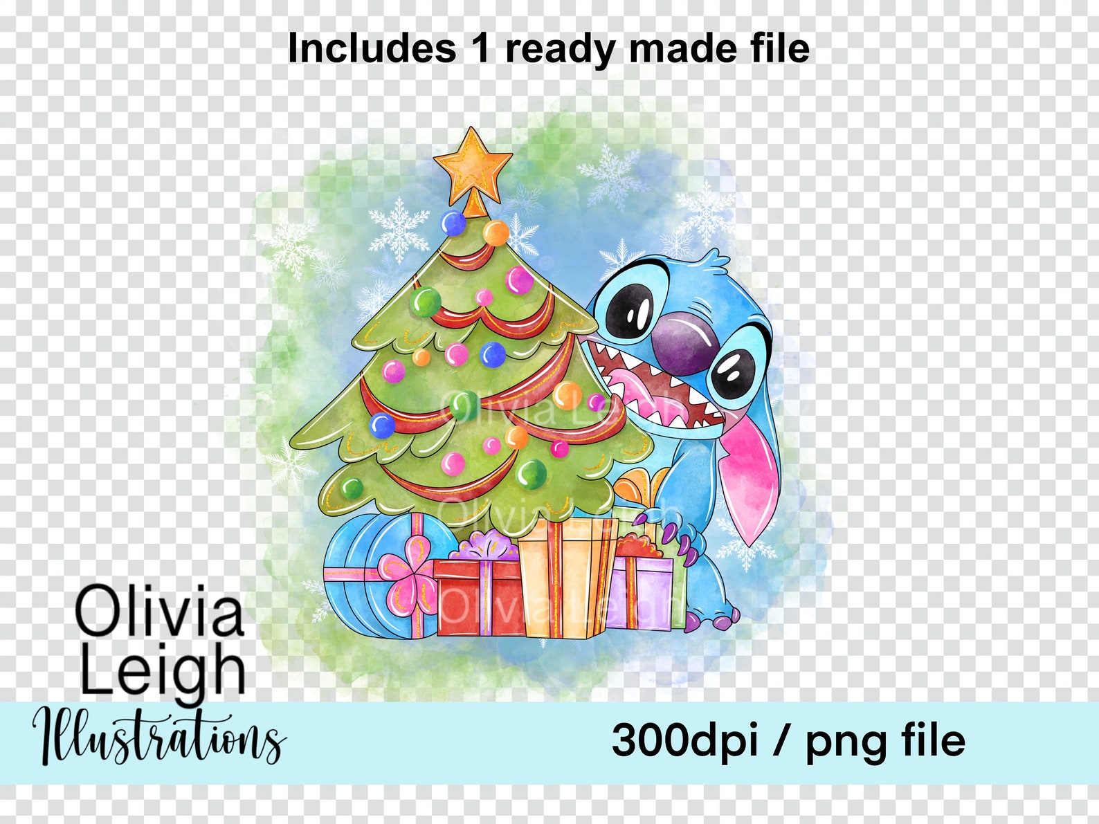 Cute Stitch Christmas Clipart PNG Files DIGITAL DOWNLOAD - Etsy