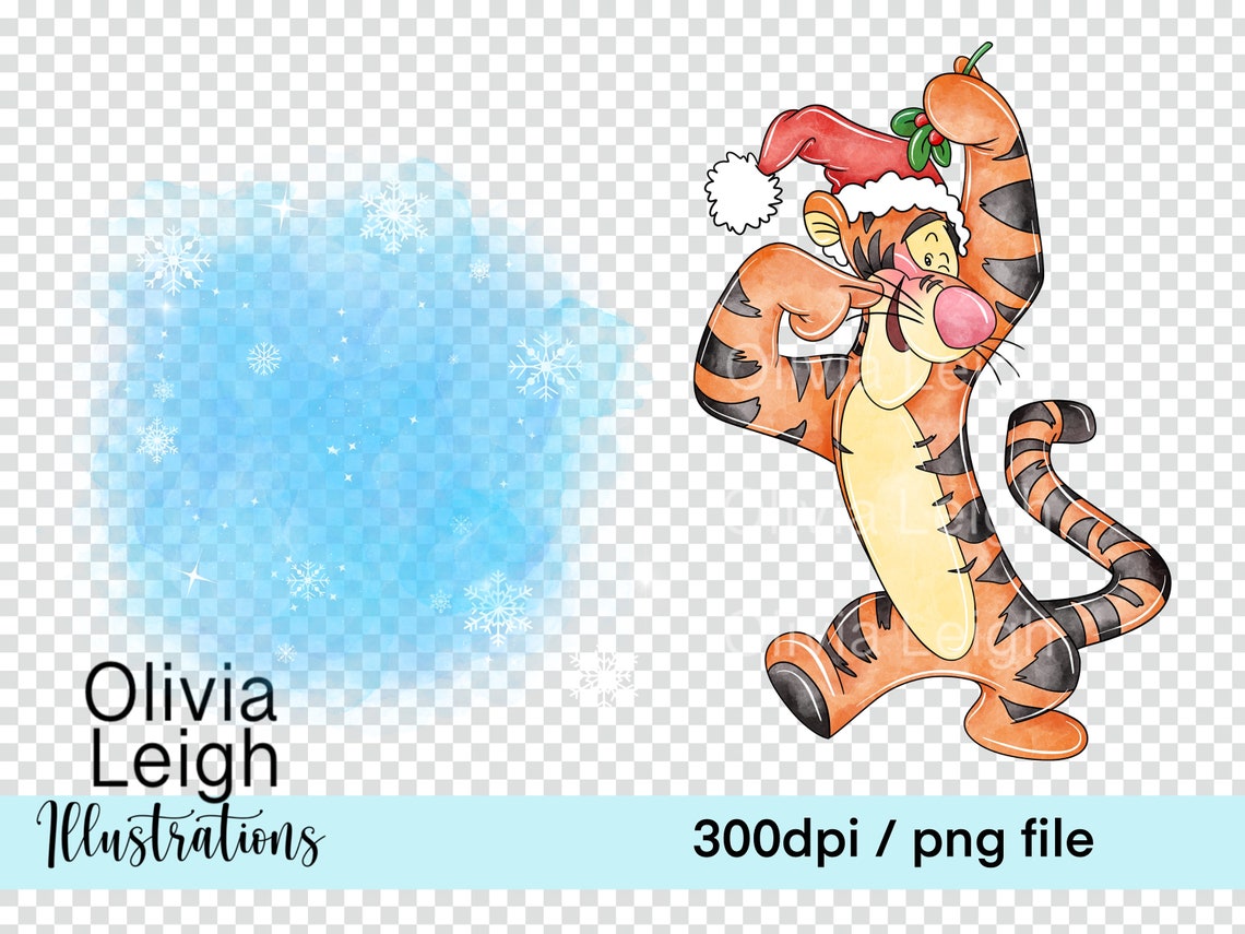 Winnie the Pooh, Tigger Christmas Cute Clipart PNG Files DIGITAL ...