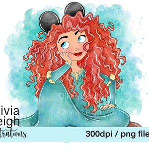 Princess Merida Brave Cute Clipart Sublimation PNG Files DIGITAL ...