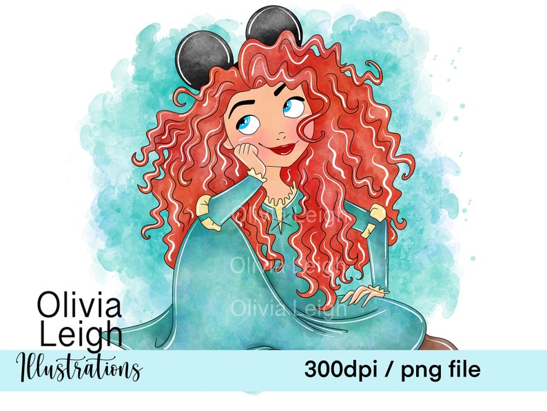 Princess Merida Brave Cute Clipart Sublimation PNG Files - Etsy
