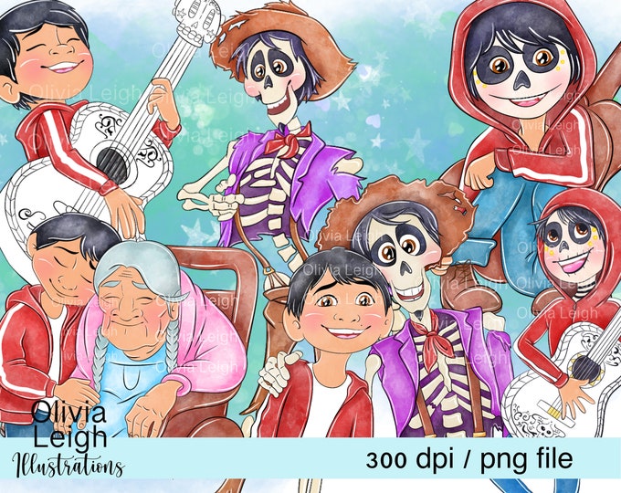 Coco Cute Clipart Set PNG Files DIGITAL DOWNLOAD Printable - Etsy