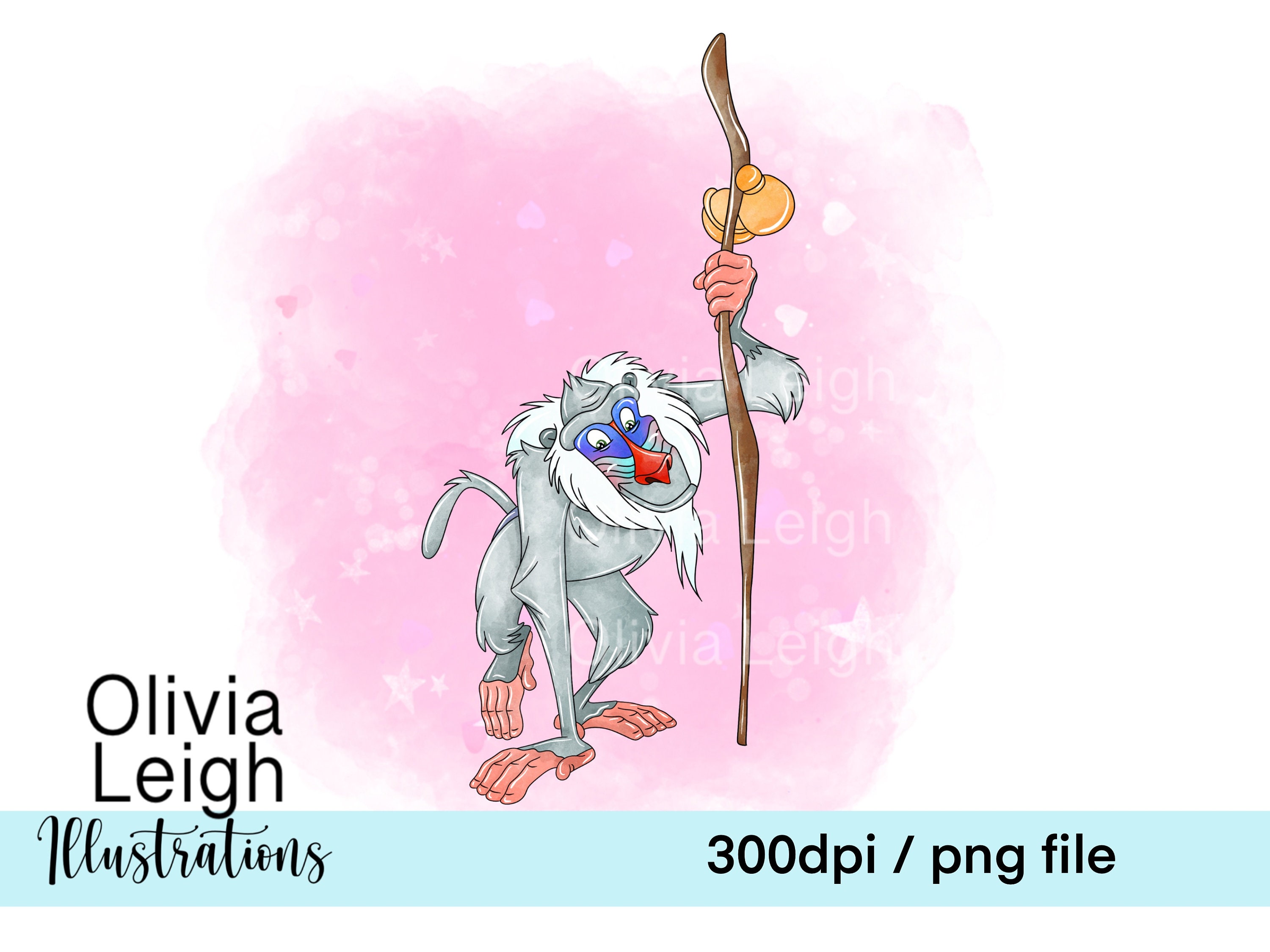 The Lion King Rafiki Cute Clipart PNG Files DIGITAL DOWNLOAD - Etsy