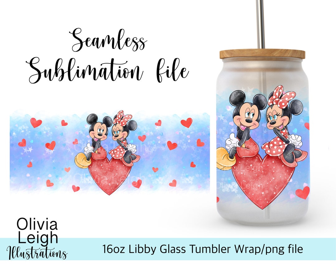 Minnie and Mickey Mouse Sublimation Wrap PNG File DIGITAL DOWNLOAD 16oz ...