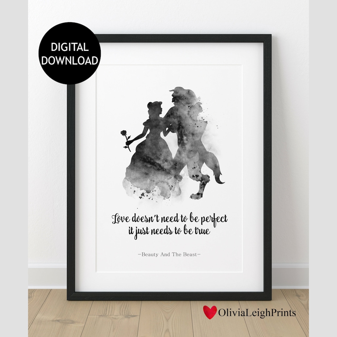 Beauty and the Beast Word Art Quote Print-wall Art-gift DIGITAL ...