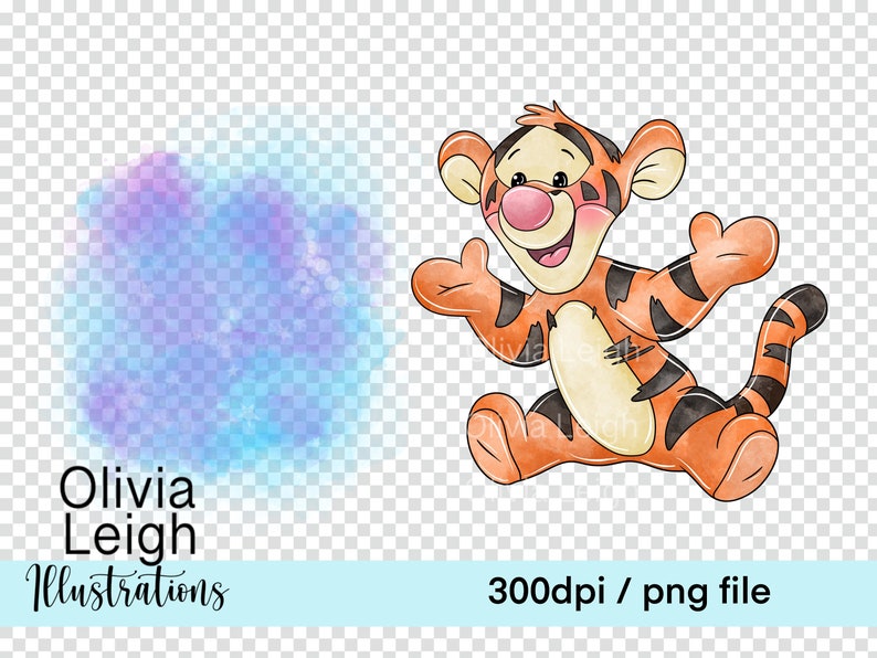 Cute Baby Winnie the Pooh Tigger Clipart PNG Files DIGITAL - Etsy