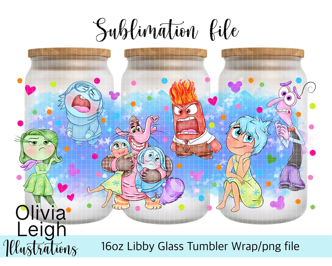 Cute Emotions, Inside Out Sublimation Wrap PNG File DIGITAL DOWNLOAD ...