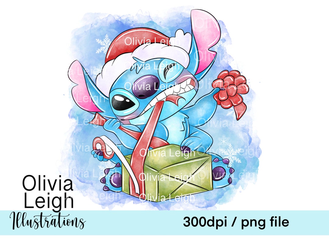 Stitch Cute Christmas Clipart Sublimation PNG Files DIGITAL DOWNLOAD ...