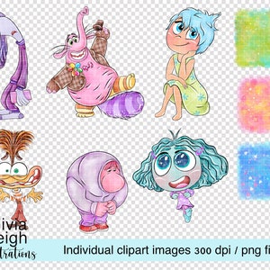 Inside Out Cute Clipart Set PNG Files Hand Drawn DIGITAL DOWNLOAD 3 - Etsy