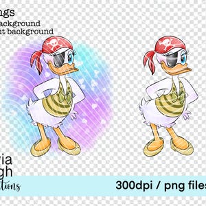 Daisy Duck, Pirate, Cute Clipart PNG Files DIGITAL DOWNLOAD Printable ...
