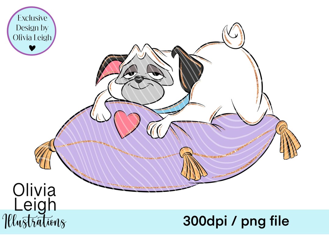 Princess Pocahontas, Percy the Pug Dog, Clipart PNG Files DIGITAL ...