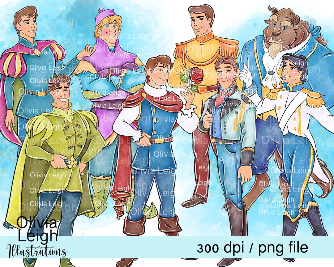 Set of Princes Clipart PNG Files DIGITAL DOWNLOAD Printable - Etsy