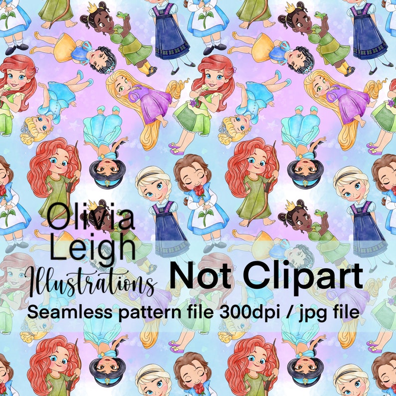 Cute Toddler Baby Princess Seamless Pattern. Tiana Snow - Etsy